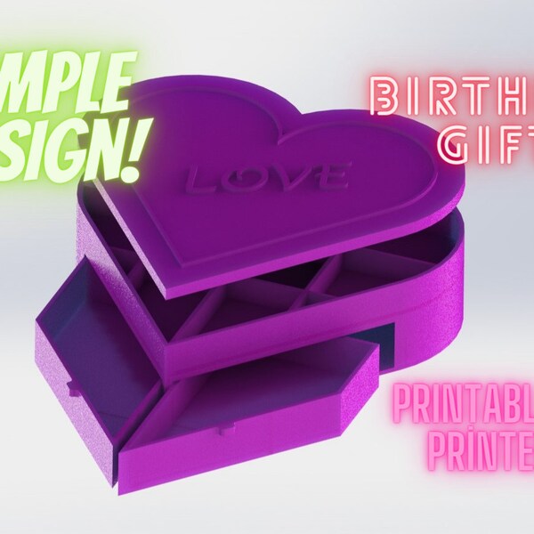 3d Print Heart Box - Etsy