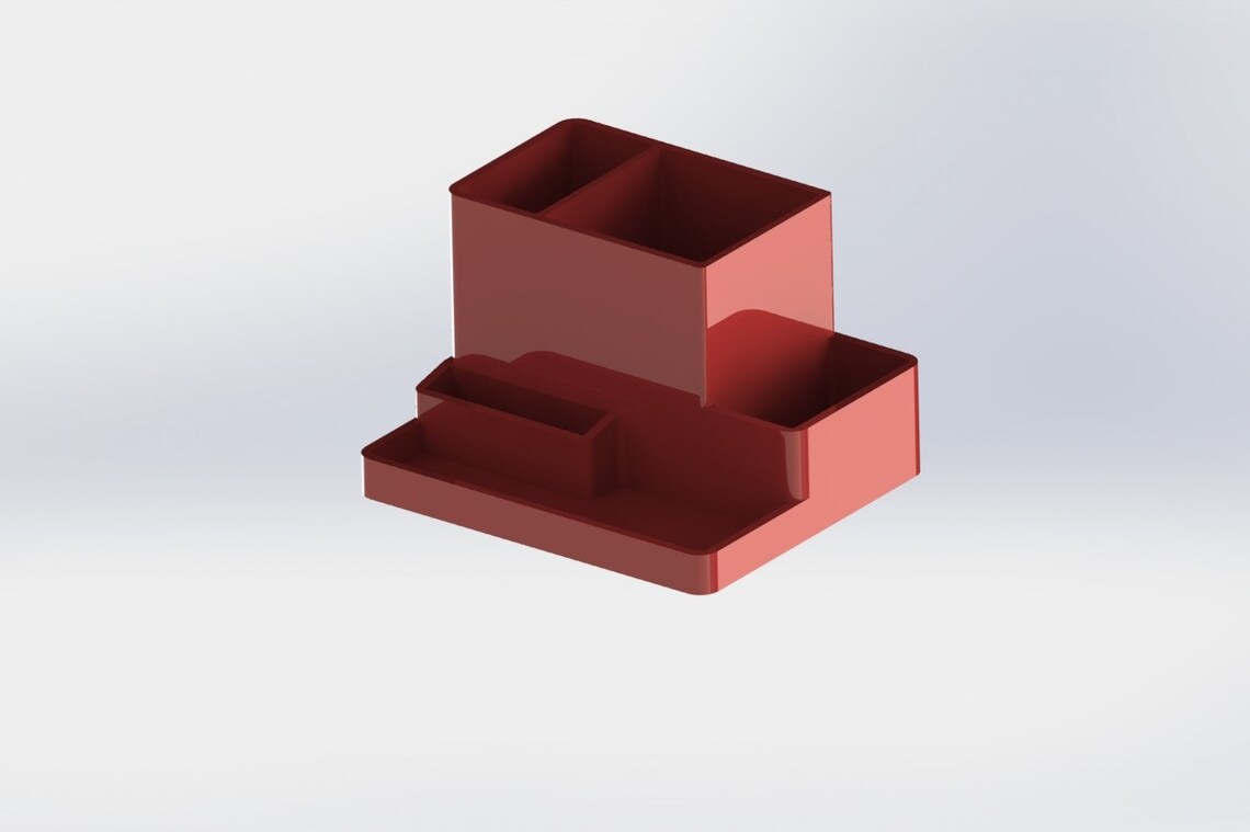 3D Print File Stl, Desk Organizer, Business Card Holder, Pen Holder, 3D ...