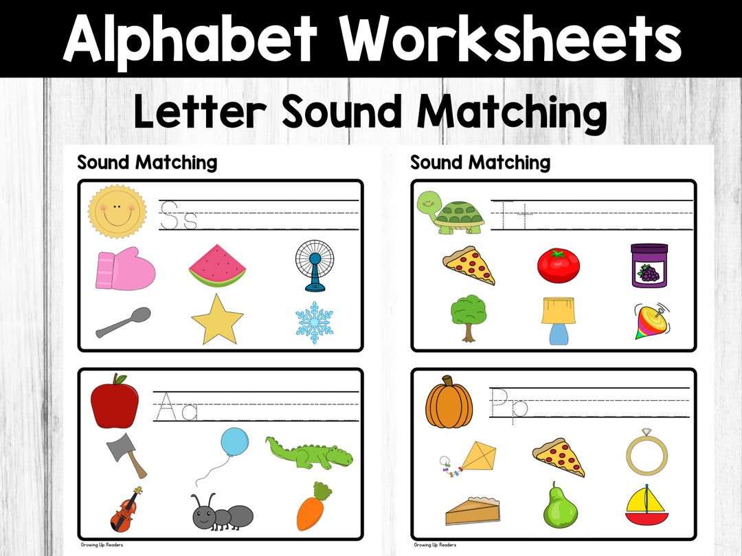 Alphabet Worksheet - ABC Letter Sound Matching - Preschool ABC Learning ...