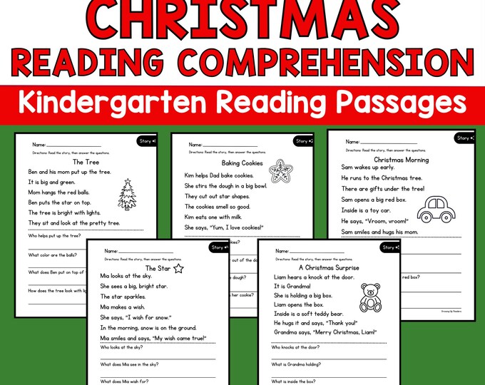 Kindergarten Christmas Worksheets Christmas Reading Comprehension ...