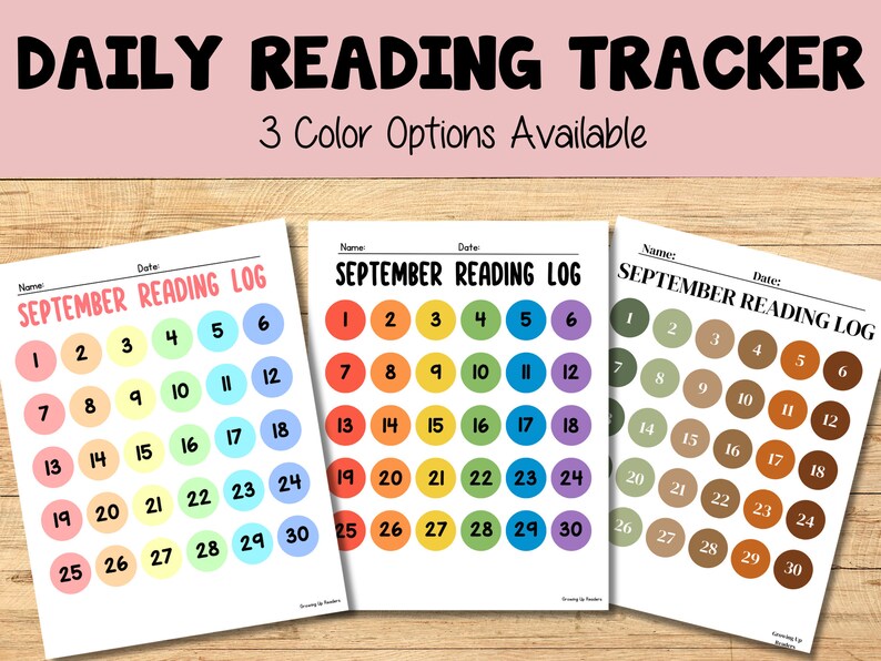 September Reading Log for Kids | Reading Journal September | Kids Book ...