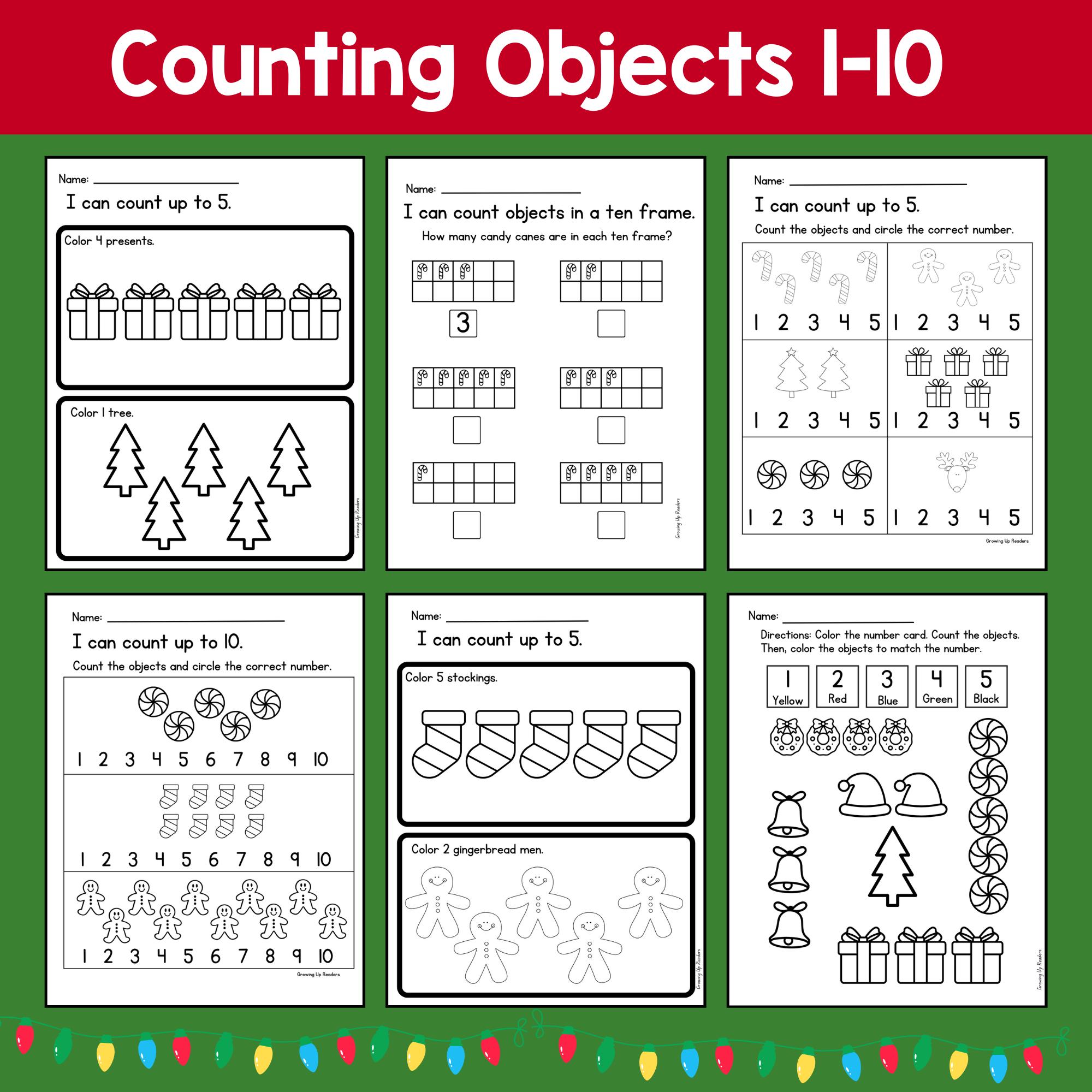 Kindergarten Christmas Math Worksheets Christmas Math Activities ...