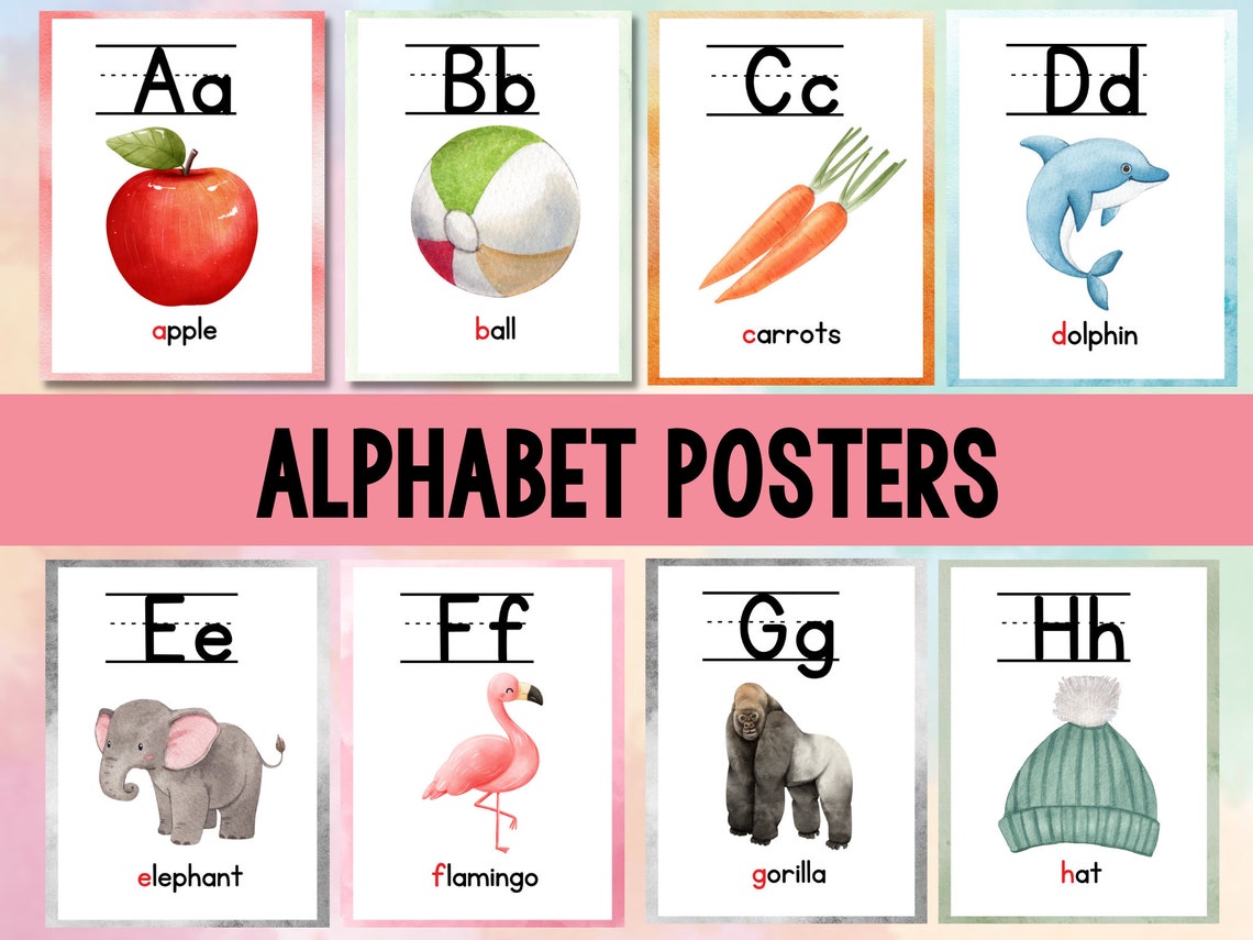 Alphabet Posters Printable Alphabet Linking Posters Big Alphabet ...