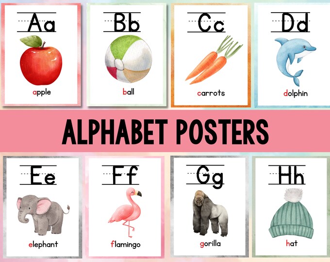 Alphabet Posters Printable Alphabet Linking Posters Big Alphabet ...