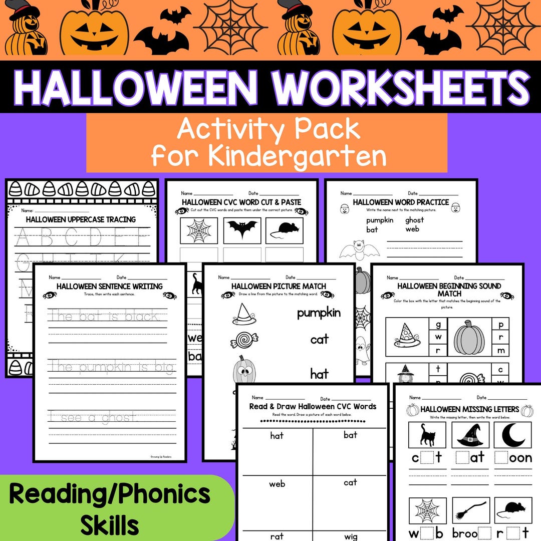 Halloween Worksheets Kindergarten Halloween Homeschool Activity Pack ...