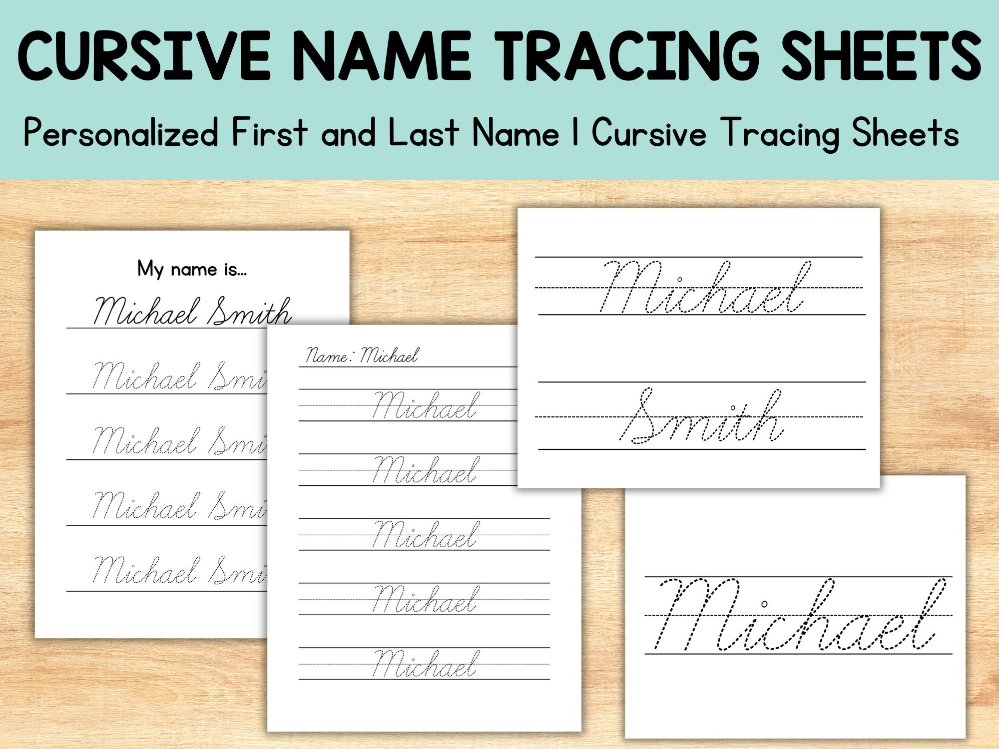 Custom Cursive Name Practice Tracing Worksheets Cursive Worksheet ...
