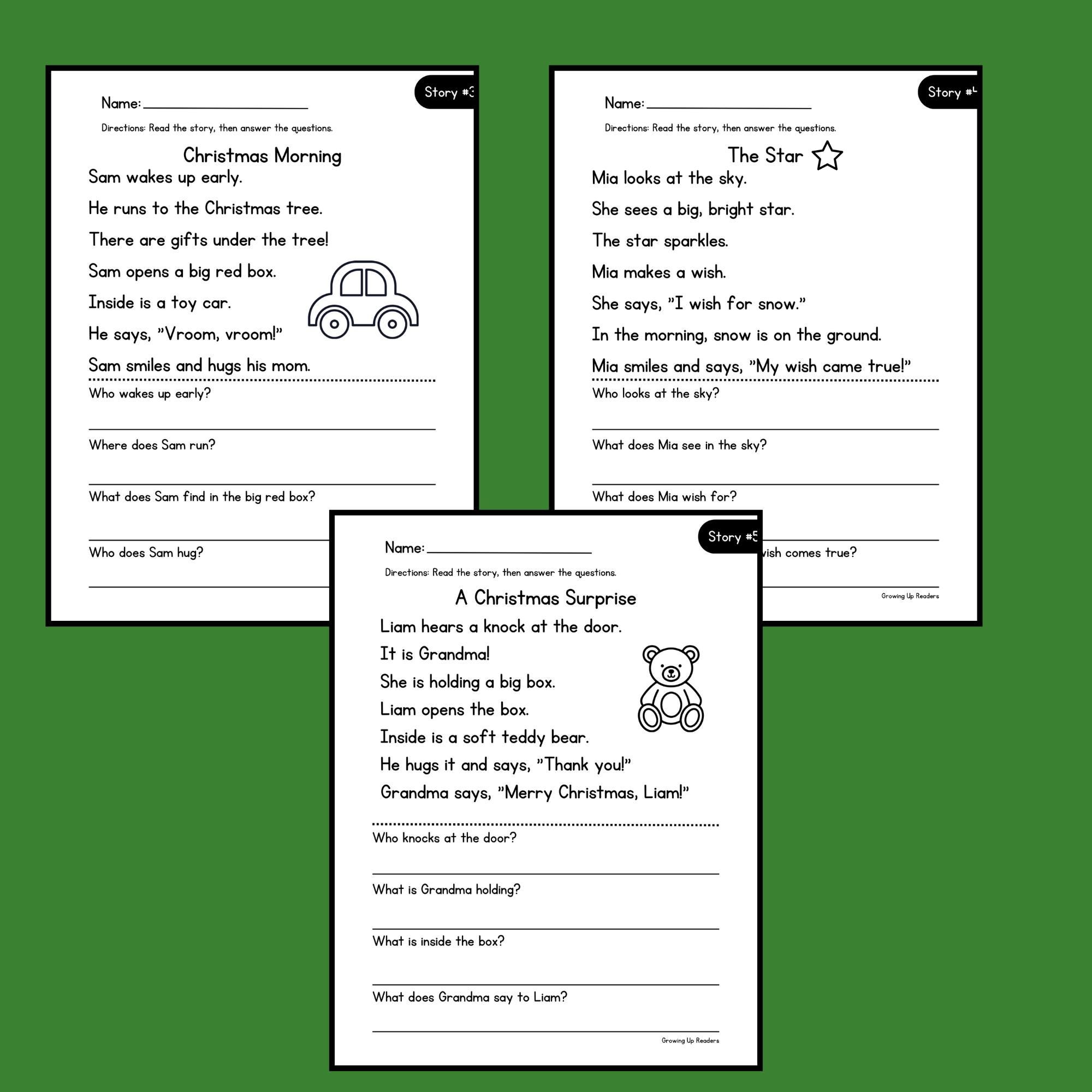 Kindergarten Christmas Worksheets Christmas Reading Comprehension ...