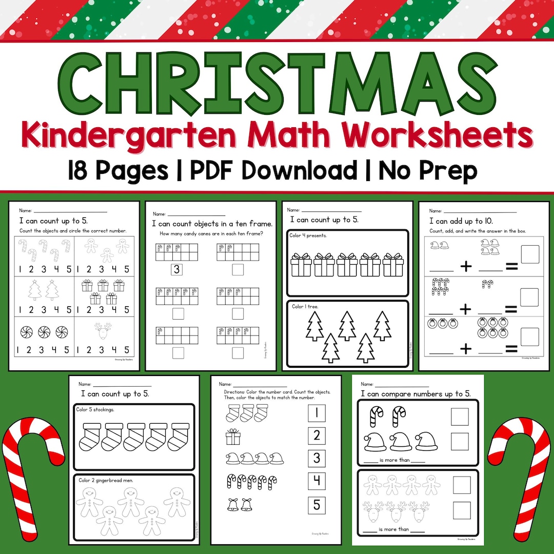 Kindergarten Christmas Math Worksheets Christmas Math Activities ...