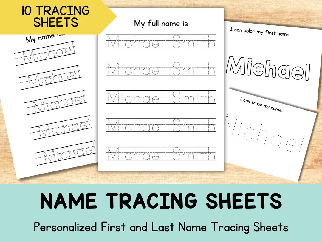 Preschool Name Tracing Sheets Personalized Name Tracing Handwriting ...