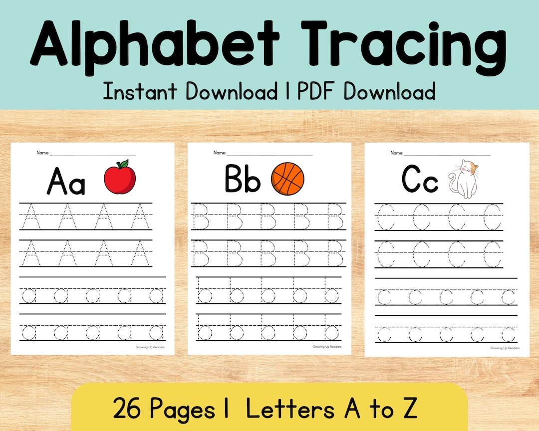 Preschool Alphabet Tracing Worksheets | ABC Tracing Worksheets | A to Z ...