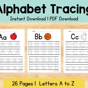 Preschool Alphabet Tracing Worksheets | ABC Tracing Worksheets | A to Z ...