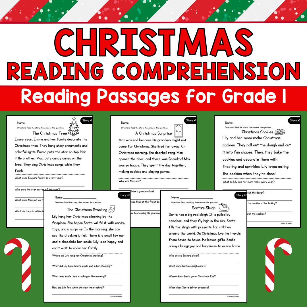 1st Grade Christmas Reading Comprehension First Grade Christmas ...