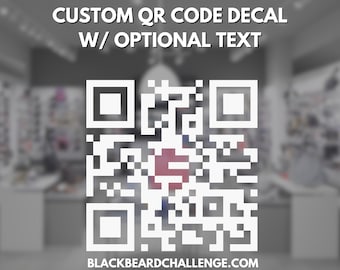 Custom QR Code Decal, Business Decal, Custom QR Code Vinyl Car Decal ...