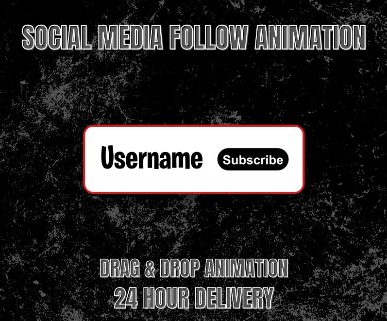 Custom Youtube Subscribe Animation, Social Media Overlay, Animated Youtube Subscribe Button ...