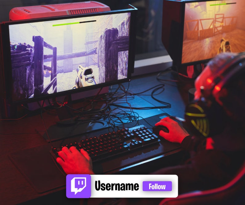 Twitch Animated Follow Button Overlay & Lower Third Digital Channel ...