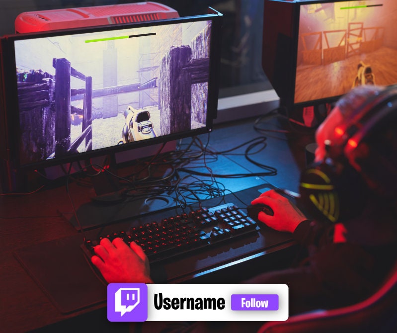 Twitch Animated Follow Button Overlay & Lower Third Digital Channel ...