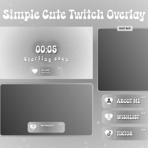 Cute & Simple Twitch Overlay Pack, Twitch Stream Overlay, Streaming ...