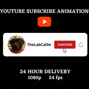 Custom Youtube Subscribe Button Overlay, Call to Action, Youtube Animation, Subscribe Button ...