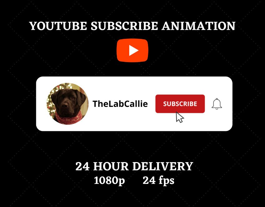 Custom Youtube Subscribe Button Overlay, Call to Action, Youtube Animation, Subscribe Button ...