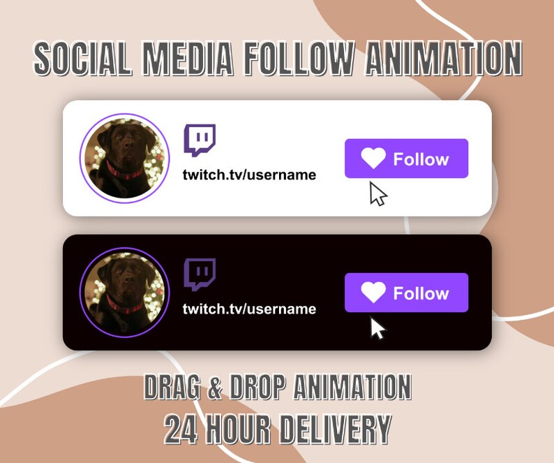 Custom Twitch Follow Overlay, Twitch Follow Button, Twitch Overlay ...