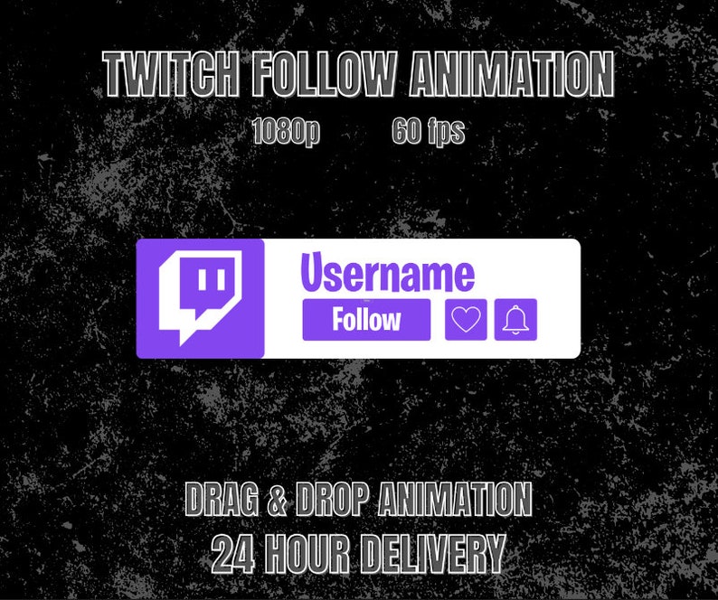Custom Animated Twitch Follow Button, Social Media Lower Third, Custom ...