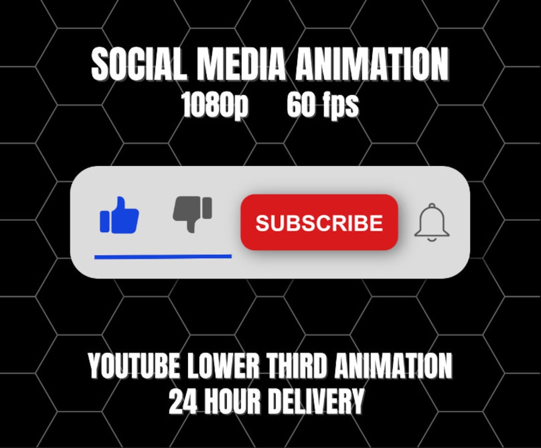 Youtube Subscribe Animation, Social Media Animated Overlay, Subscribe Like & Notification Button ...