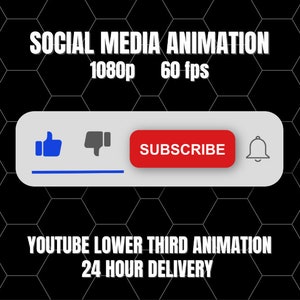 Youtube Subscribe Animation, Social Media Animated Overlay, Subscribe ...