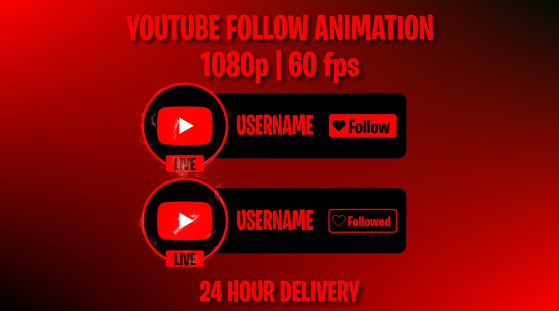 Custom Youtube Follow Animation, Electric Overlay & Lightning Effect ...