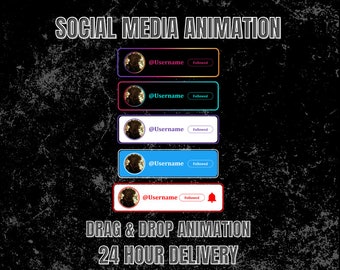 Social Media Lower Thirds Overlay for Twitch Kick Twitter Tiktok Instagram Facebook Youtube - Etsy