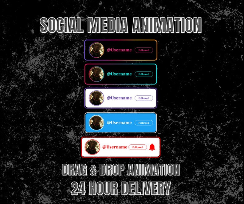 Animated Social Media Pop Ups for Youtube, Twitch, Twitter, Instagram, Tik Tok, Social Media ...