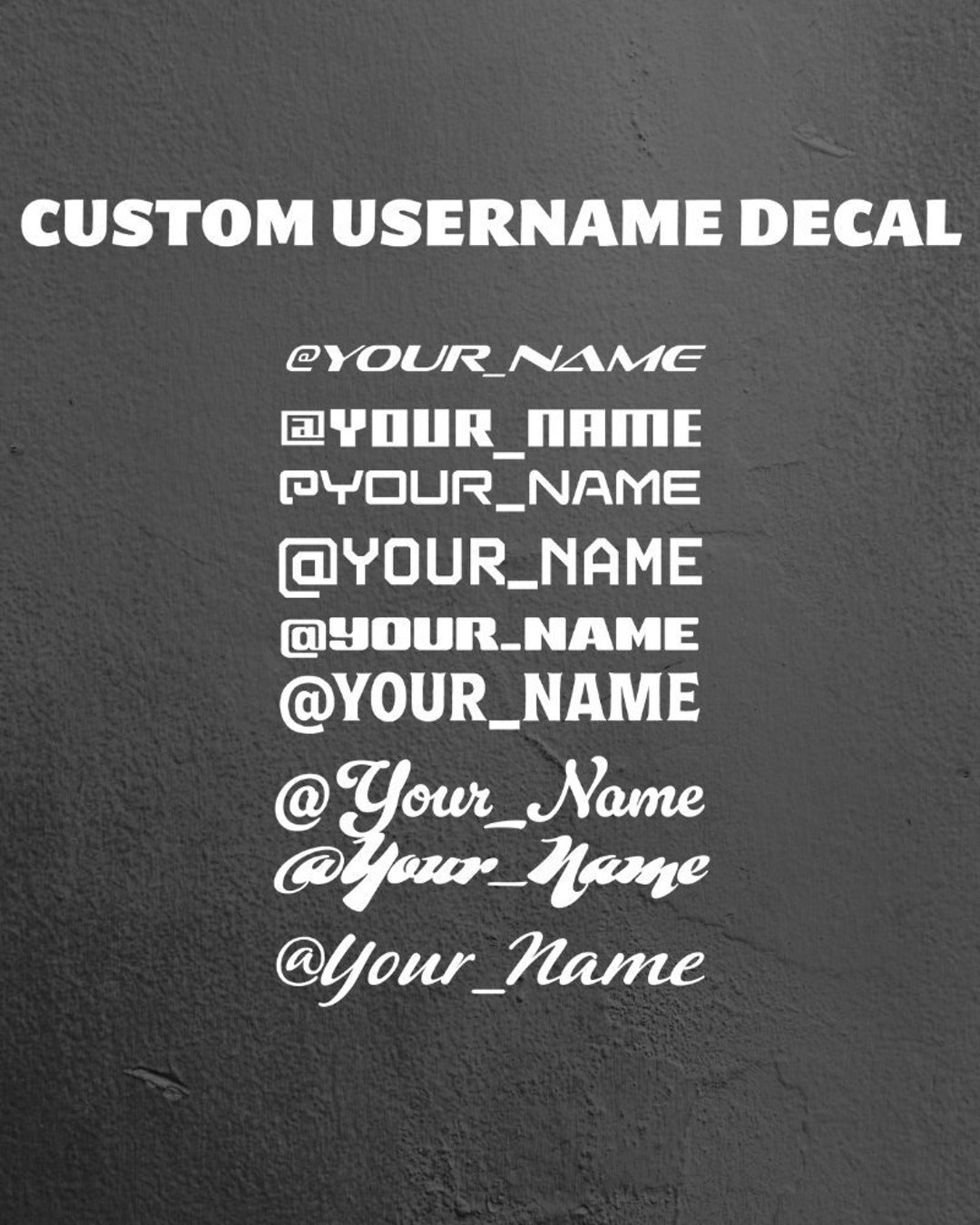 Custom Username Decal Vinyl Decal Sticker Instagram Decal - Etsy