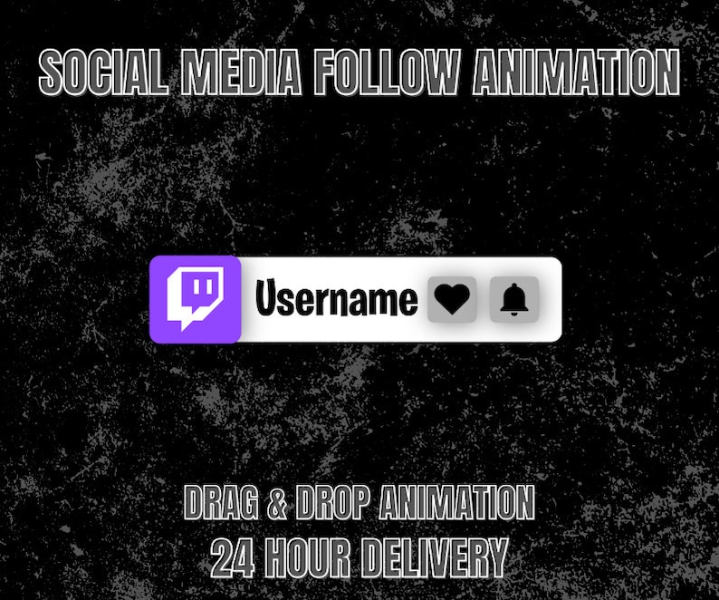Twitch Animated Follow Button Overlay & Lower Third Digital Channel ...