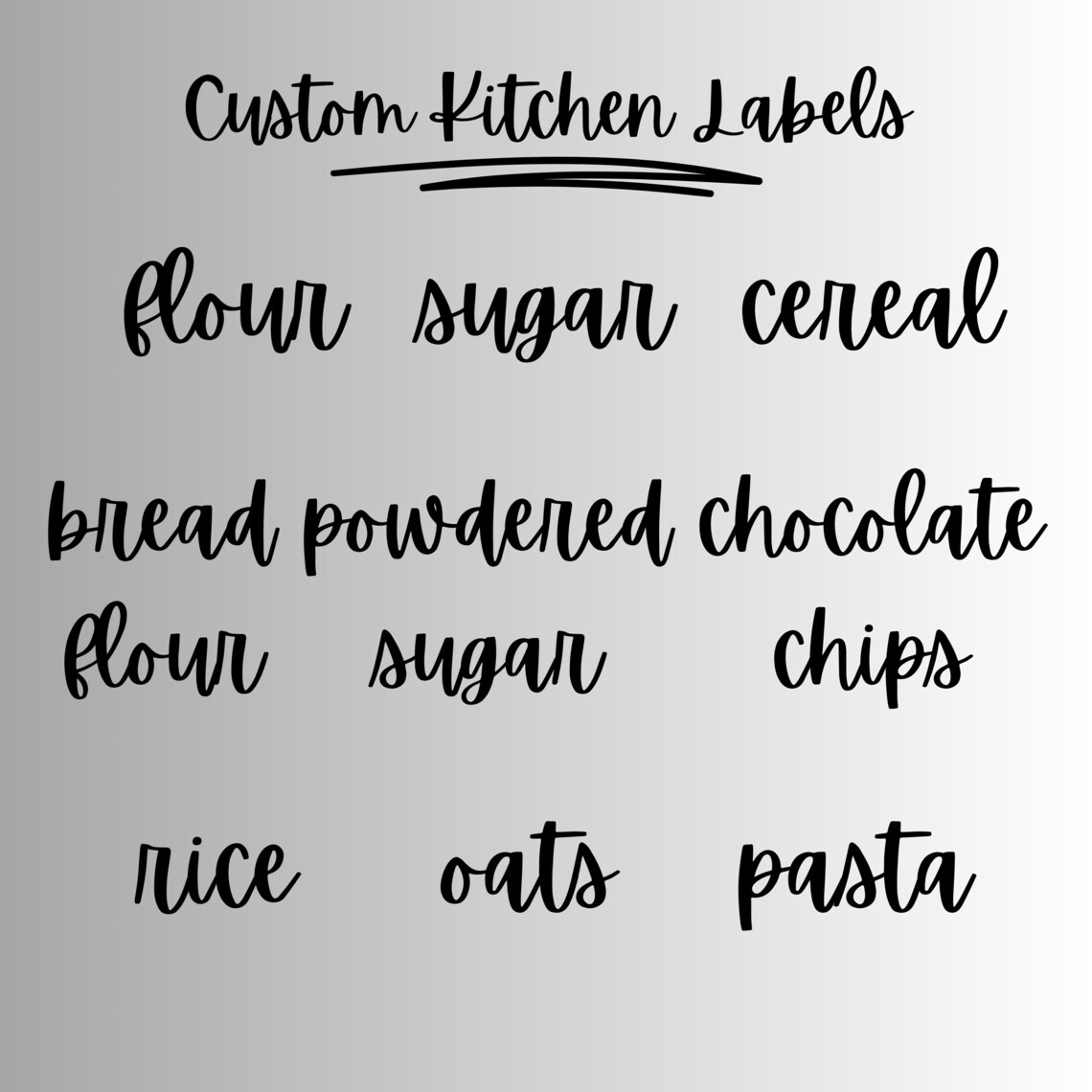 Custom Kitchen Labels for Pantry & Storage Farmhouse Style ...