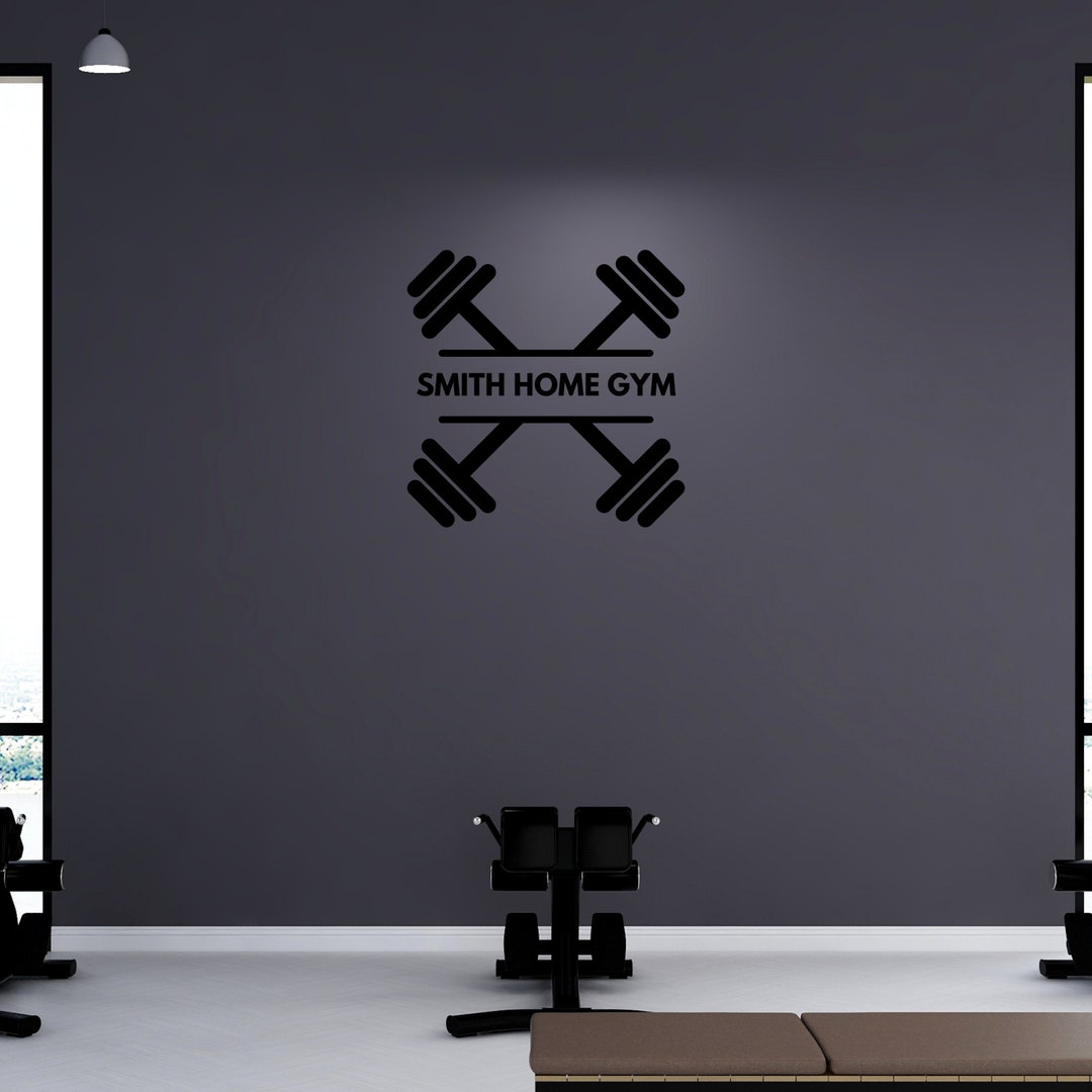 Custom Home Gym Decal, Custom Home Gym Sticker, Home Gym Wall Sticker ...