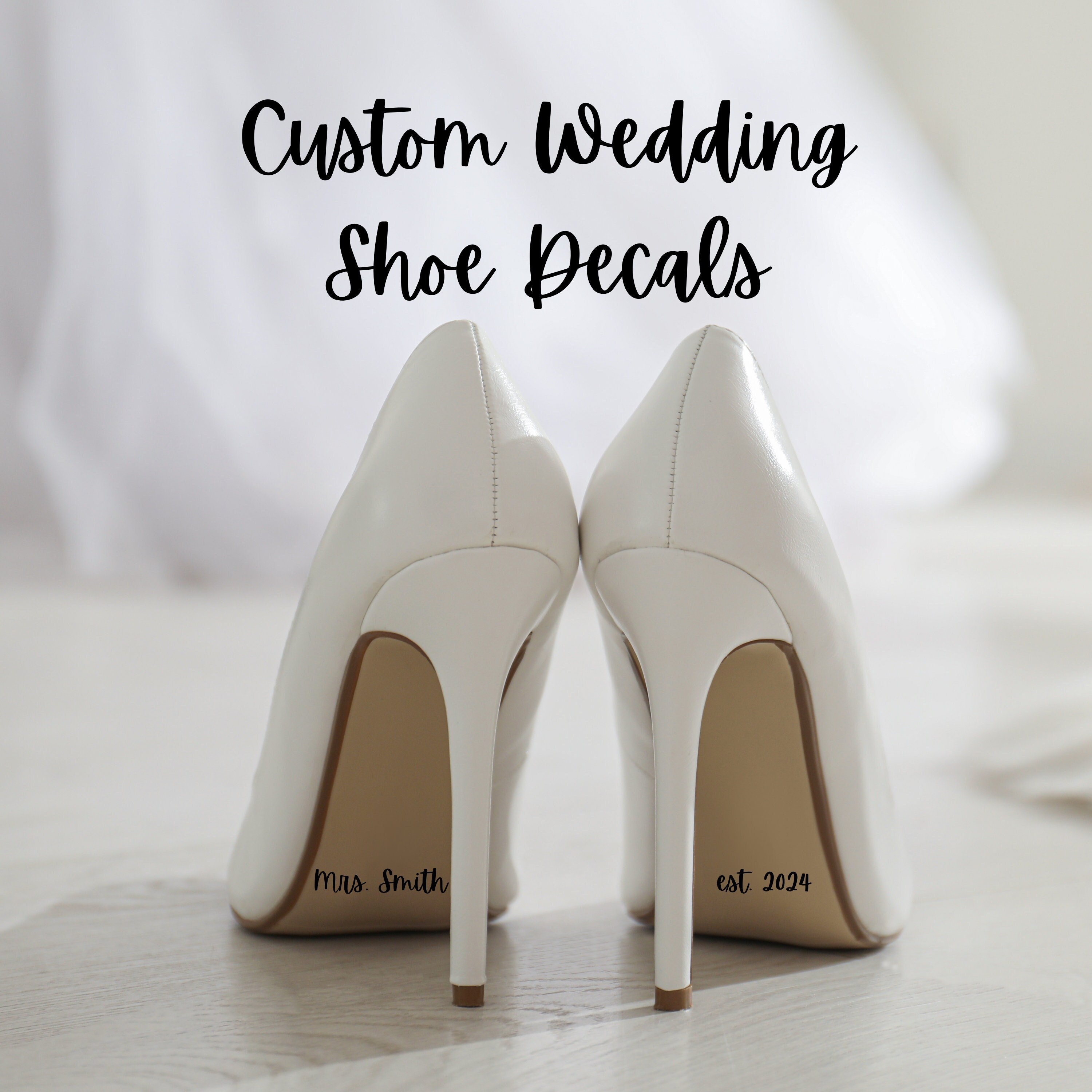 Custom Wedding Shoe Decals, Personalized Wedding Name and Date Bridal ...