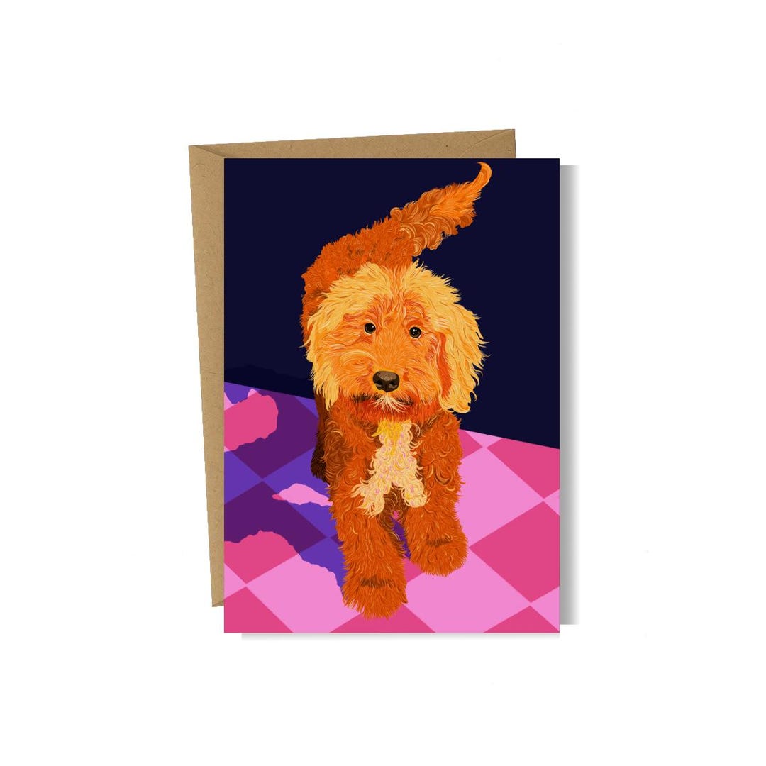 Cockapoo Birthday Card: Hand Illustrated Dog Greetings Card - Etsy