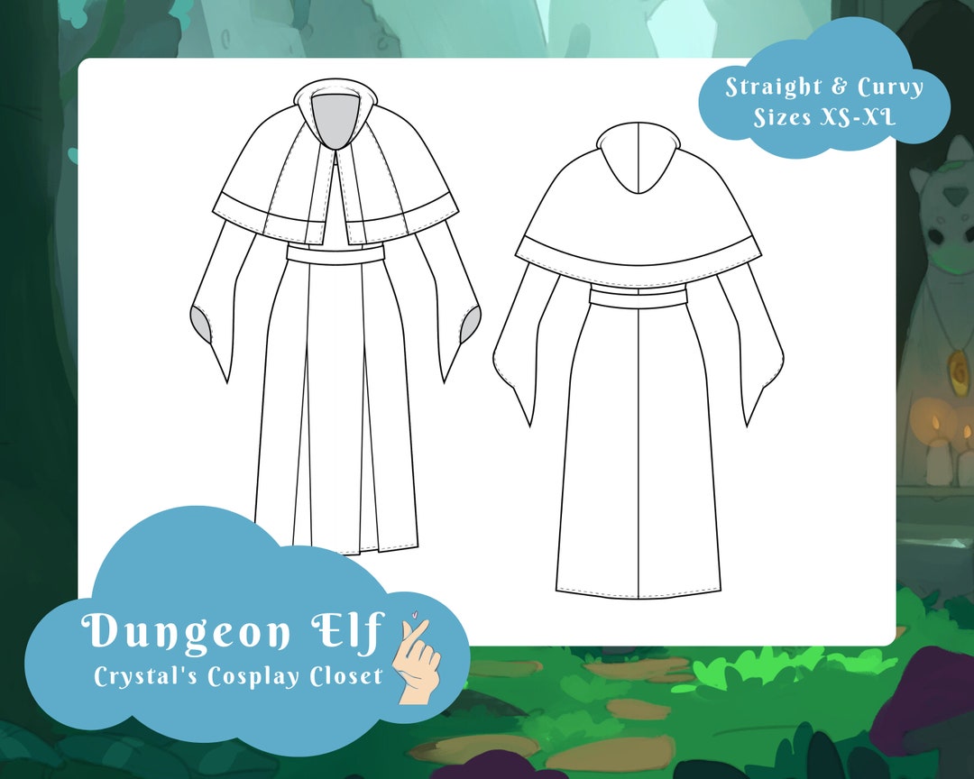 Dungeon Elf // Sizes XS-XL // PDF Letter Size - Etsy