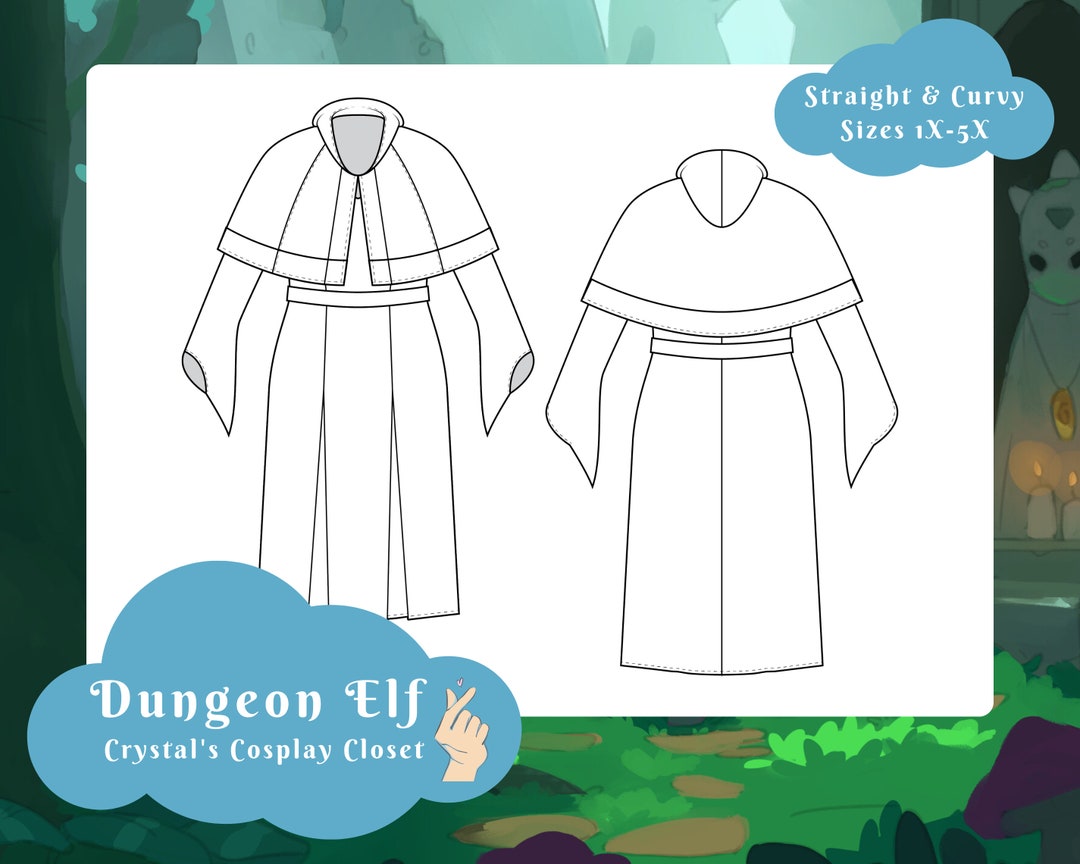 Dungeon Elf // PLUS Sizes 1X-5X // PDF A4 Letter Print - Etsy