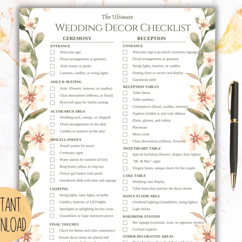 Decor Checklist - Etsy