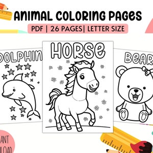 Animal Coloring Pages for Kids, Alphabet Coloring Pages, Coloring ...