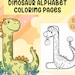 Dinosaur Alphabet Coloring Pages, Coloring Sheet, Fun Coloring Prints ...