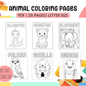 Animal Coloring Pages for Kids, Alphabet Coloring Pages, Coloring ...