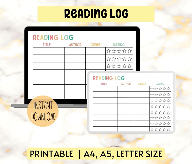 Reading Log Printable, Book Tracker, Reading Planner Printable, Reading ...