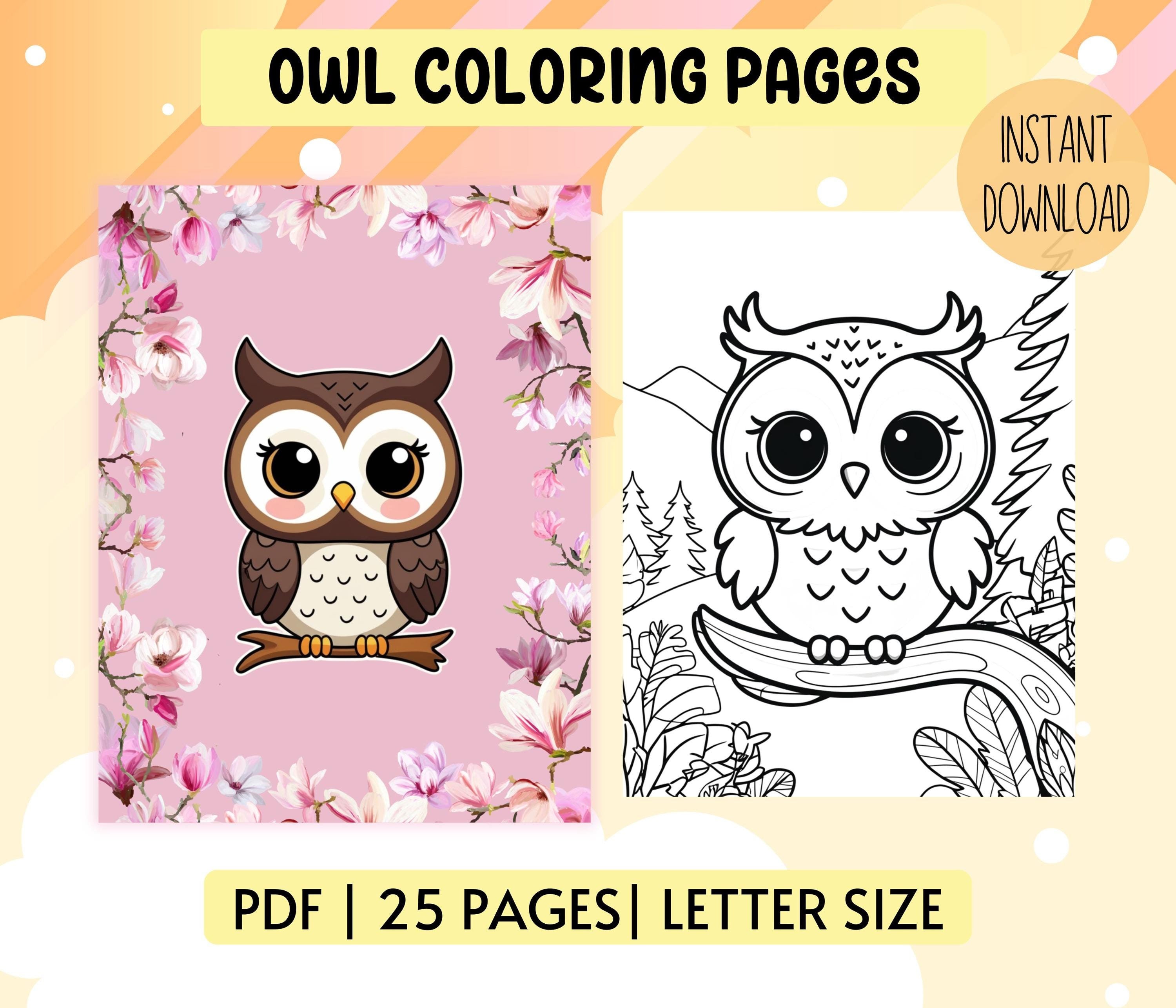 Owl Coloring Pages, Owl Coloring Sheet, Fun Coloring Prints, Exciting ...