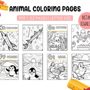 Animal Coloring Pages for Kids, Alphabet Coloring Pages, Coloring ...