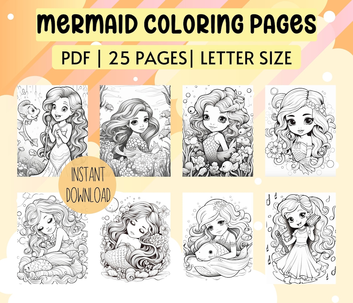 Mermaid Coloring Pages, Coloring Sheets, Fun Coloring Prints, Exciting ...