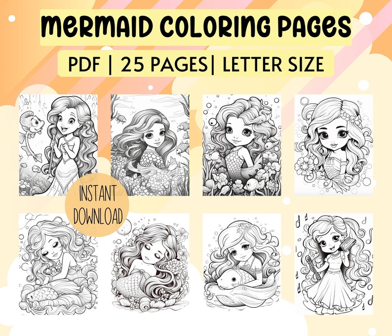 Mermaid Coloring Pages, Coloring Sheets, Fun Coloring Prints, Exciting ...