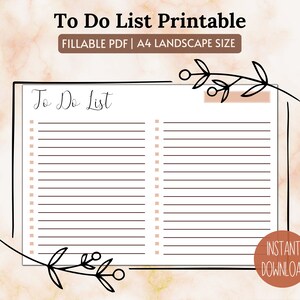Minimalist to Do List Printable, Simple to Do Template, Daily ...