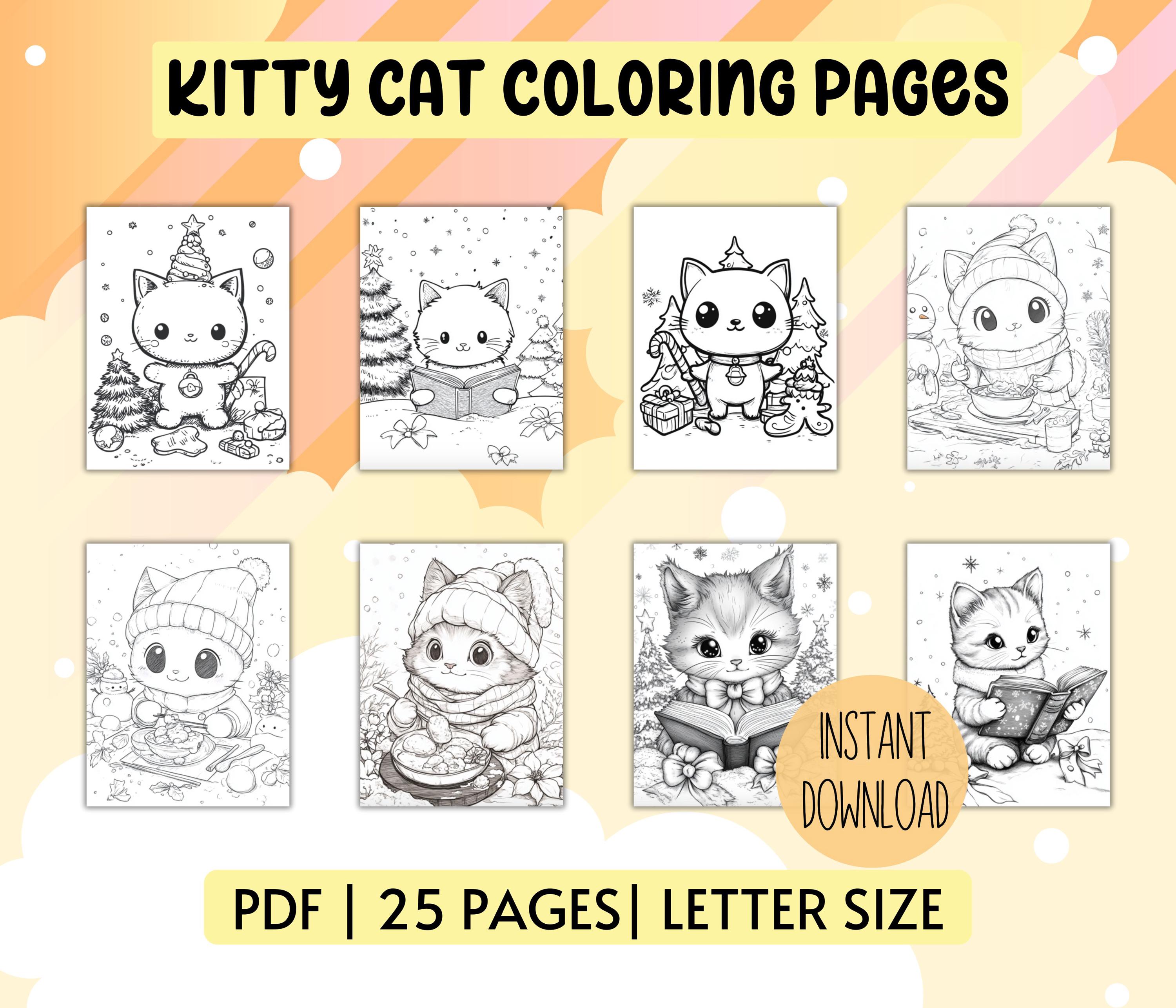 Kitty Cat Coloring Pages, Cat Coloring Sheet, Fun Coloring Prints ...