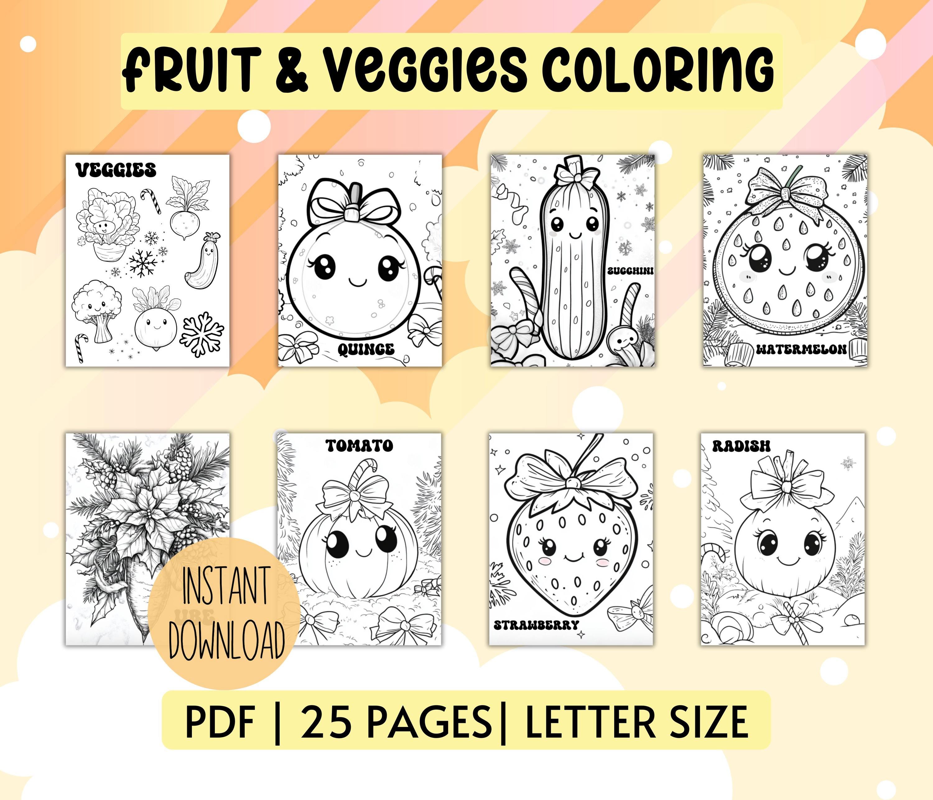 Fruit & Veggies Coloring Pages, Christmas Coloring Pages, Adult ...